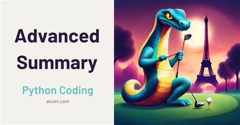 Python Advanced Summary AICorr