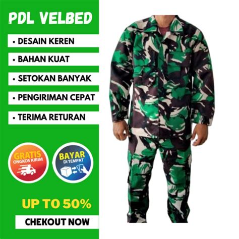 Jual Setelan PDL TNI Loreng Malvinas Seragam PDL Velbed Shopee Indonesia