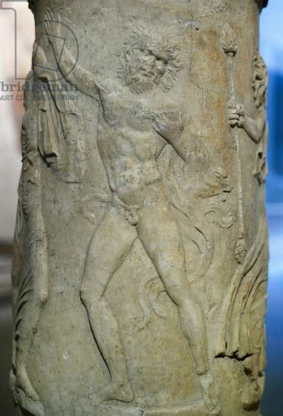 Image Of Circular Altar Relief Depicting A Satyr From The Pulpit Of