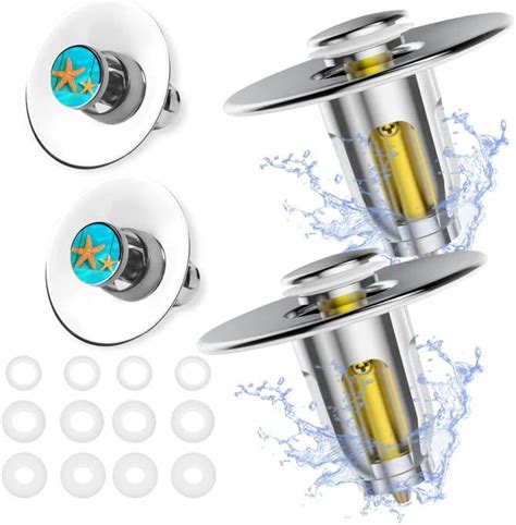 Waschbeckenstöpsel 2 Stücke Universal Pop Up Abflusssieb Ocean