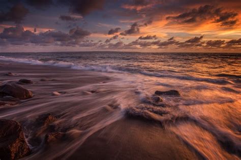 Sunlight Landscape Sunset Sea Rock Nature Shore Sand Reflection