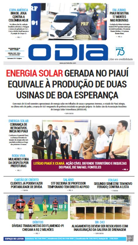 Confira os principais destaques do Jornal O Dia desta terça feira 02
