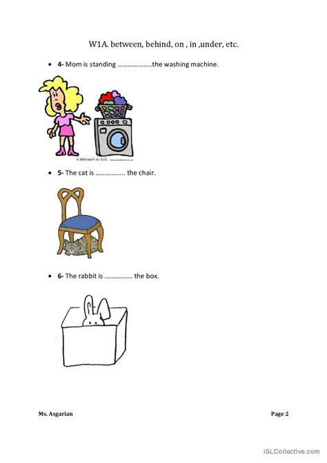 Preposition Of Place English Esl Worksheets Pdf Doc