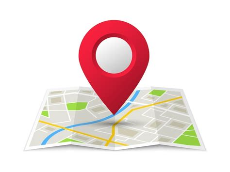 Mapa de ubicación plegado con marcador Mapa de la ciudad con puntero