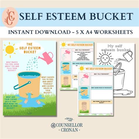The Self Esteem Bucket Self Worth Self Love Confidence Etsy Canada
