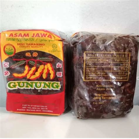 Asam Jawa Tanpa Biji Cap Gunung Best Tamarino 500 Gram HALAL Lazada