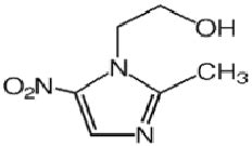 The Chemical Structure Of 2 2 Methyl 5 Nitro 1H Imidazol 1 Yl