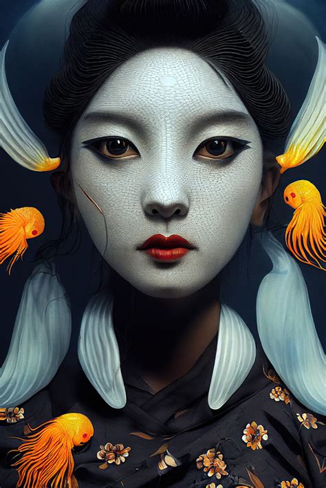 Láminas decorativas para enmarcar Portrait of a japanese woman