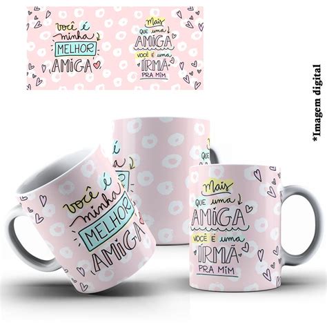 Caneca de Porcelana Presente Você é minha melhor amiga Mais que uma