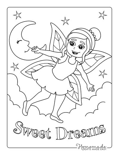 Beautiful Fairy Coloring Page Coloring Home