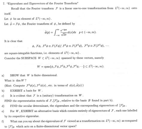 eignevalues and eigenvectors of the fourier transform