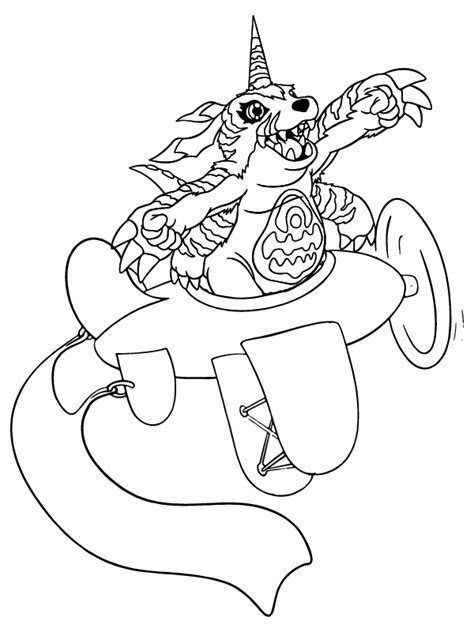 Digimon Coloring Page 04 Färbung Seite Kostenlose druckbare