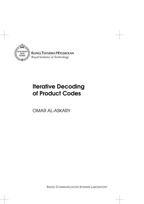 pdf adapted iterative decoding of product codes