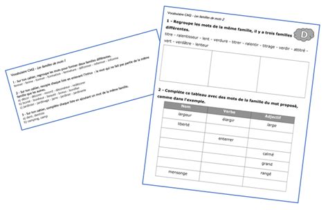 Les Familles De Mots Chez Monsieur Paul