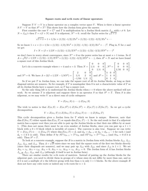 finding the square root of a linear operator