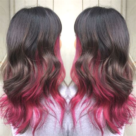 37 Underneath Hair Color Inspiration Burgundy Brown Pink Purple