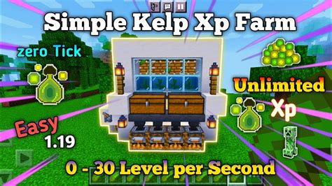 Simple 1 19 Super Fast Kelp Xp Farm In Minecraft Bedrock Java Xbox
