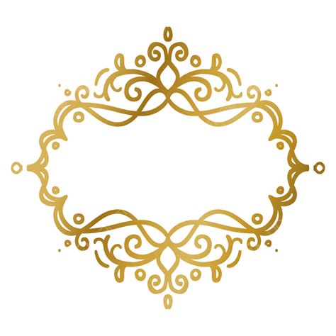 Marco De Lujo Con Adorno Dorado Borde Decorativo Fondo Transparente PNG