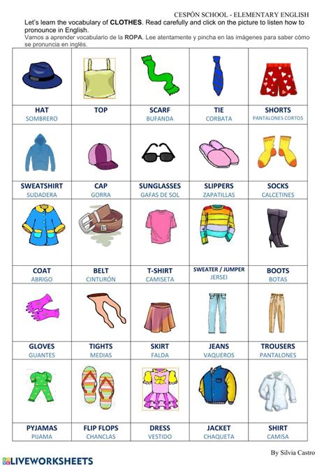 A Tarjetas De Vocabulario Ropa En Ingl S Teacher Made Off