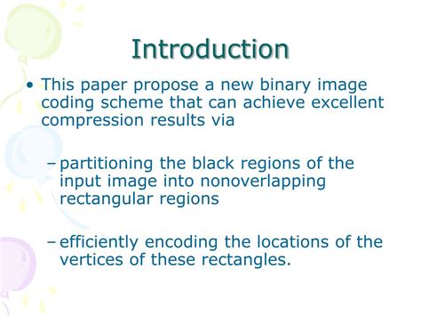 ppt binary image compression using efficient partitioning into rectangular regions powerpoint