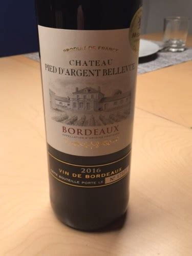 2016 Château Pied d Argent Bellevue Bordeaux Vivino Deutschland