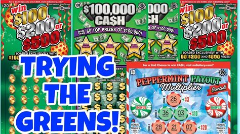 MD LOTTERY 100 100 500 100 000 CASH SCRATCH OFF TICKETS