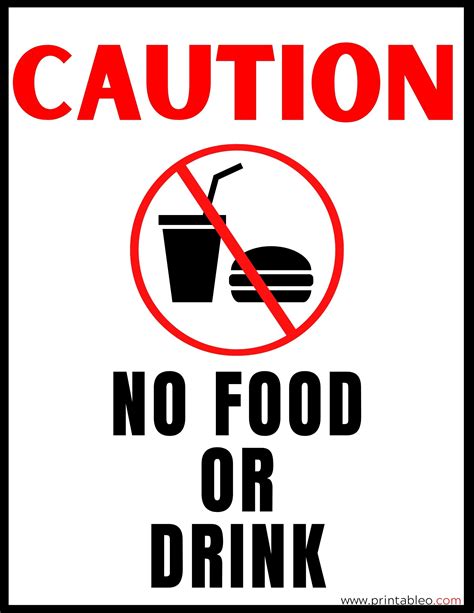 No Food Or Drink Sign Printable Pdfs Printableo