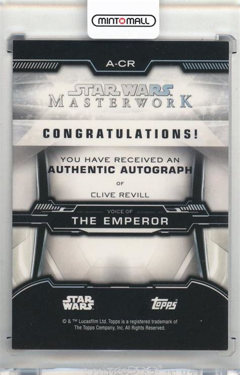 ミントモール MINT 吉祥寺店 2019 TOPPS Star Wars Masterwork Clive Revill Voice