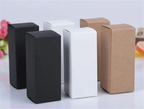50pcs 10ml 20ml 30ml 50ml 100ml White Black Kraft Paper Packaging Box