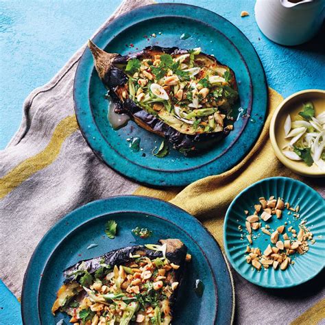 Gepofte Aubergine Met Limoen Ahornsiroopdressing Recept Okoko Recepten