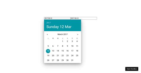 date picker codesandbox