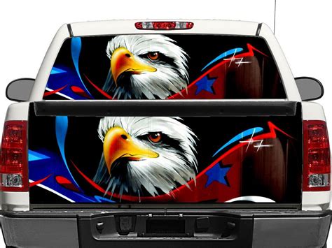 USA Eagle Flag US Rear Window OR Tailgate Decal Sticker Pick Up Truck