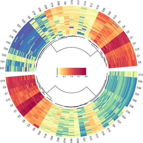 Lower Panel Circular Heat Map Representation Of Unsupervised