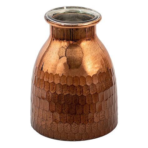 Clayre Eef Vaas Ø 15x20 cm Koperkleurig Glas Glazen Vaas kopen shop