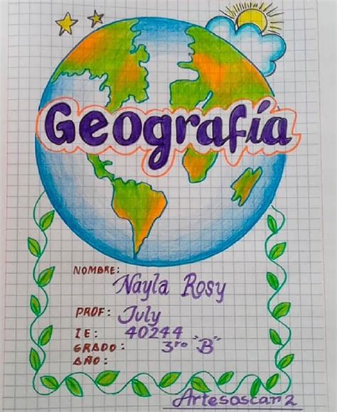 Portadas De Geograf A F Ciles Para Imprimir Secundaria Marketing