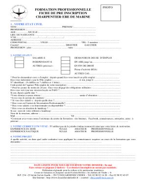 Remplissable En Ligne Dossier De Candidature Formation Professionnelle