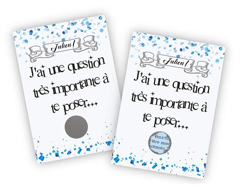 Carte à gratter personnalisable Demande originale futur témoin de