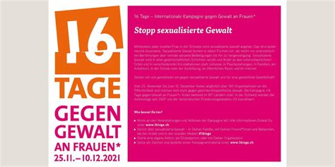 16 Tage Gegen Gewalt An Frauen Amnesty Ch
