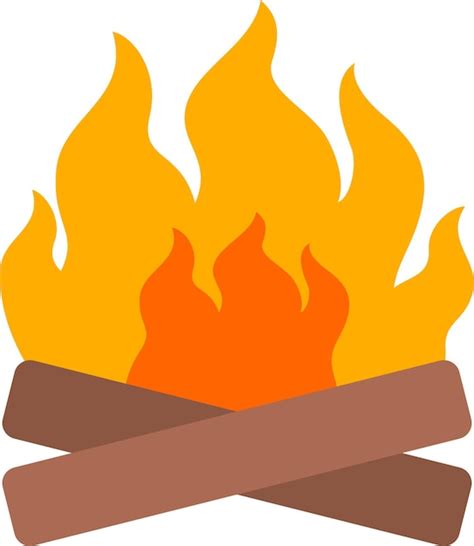 Icono aislado de fogata de madera ardiente en ilustración vectorial de