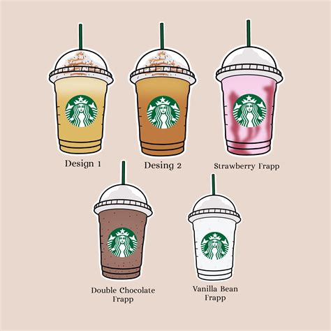 Starbucks Frappucino Stickers Starbucks Frapp Stickers Etsy