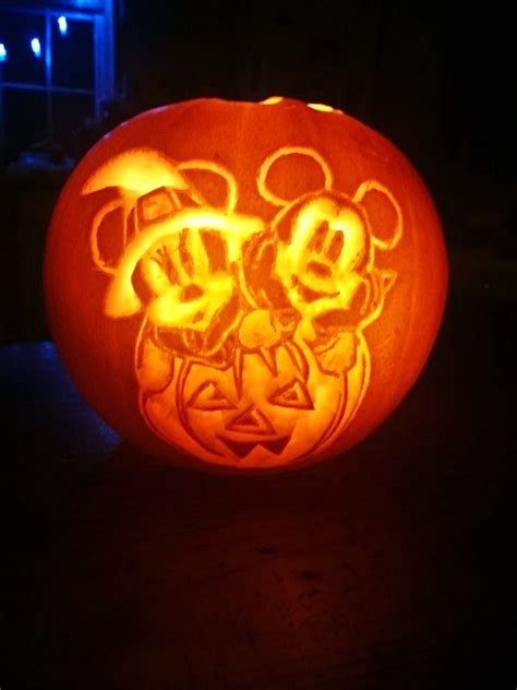 Behind Green Eyes Pumpkin Carving Mickey And Minnie Mouse