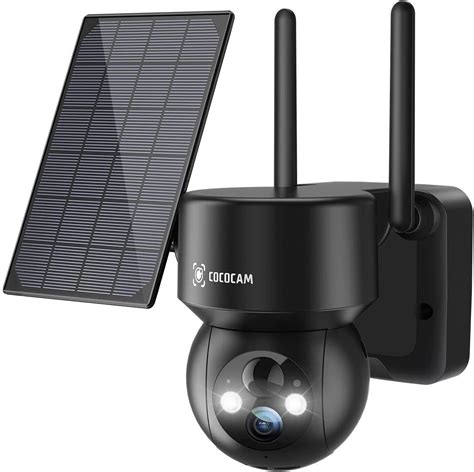 COCOCAM Cámara Vigilancia WiFi Exterior Solar con Batería 10000mAh
