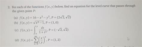 solved 2 for each of the functions f x y below find an