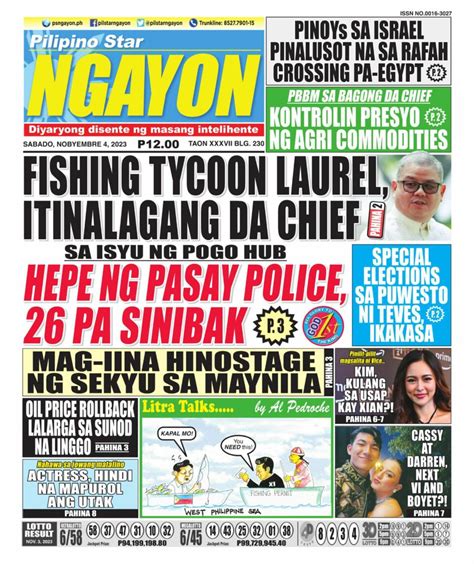 Pilipino Star Ngayon November Newspaper