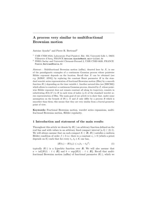 pdf a process very similar to multifractional brownian motion