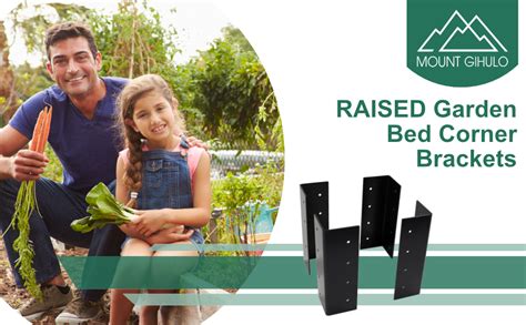 MOUNT GIHULO Raised Garden Bed Corner Brackets Set Of 4 Black For