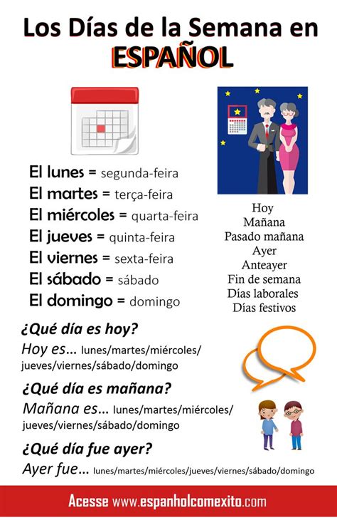 Os Dias Da Semana Em Espanhol Palavras Em Espanhol Aprender Espanhol