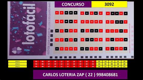 Lotofacil Jogos Prontos E So Copiar Youtube