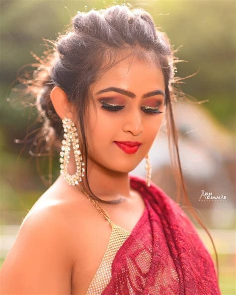 Kannada Model Sonu Surabhi Beautiful Stills In Red Saree Red Saree