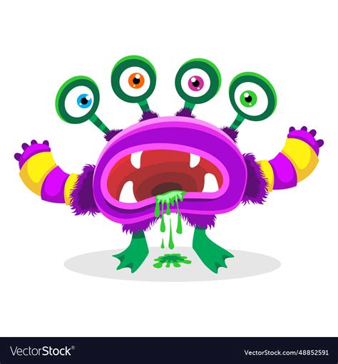 Four Eyed Monster Royalty Free Vector Image Vectorstock